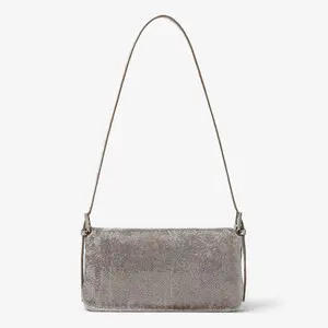 Fendi Baguette® 26424 Silver Organza Bag With Bead Embroidery